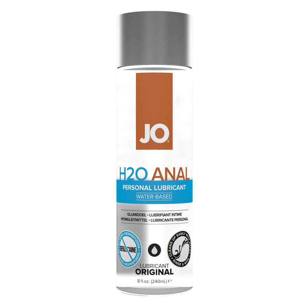 JO H2O Anal Lube - 240 mL - Water Based Anal Lubricant - 240 ml Bottle ...