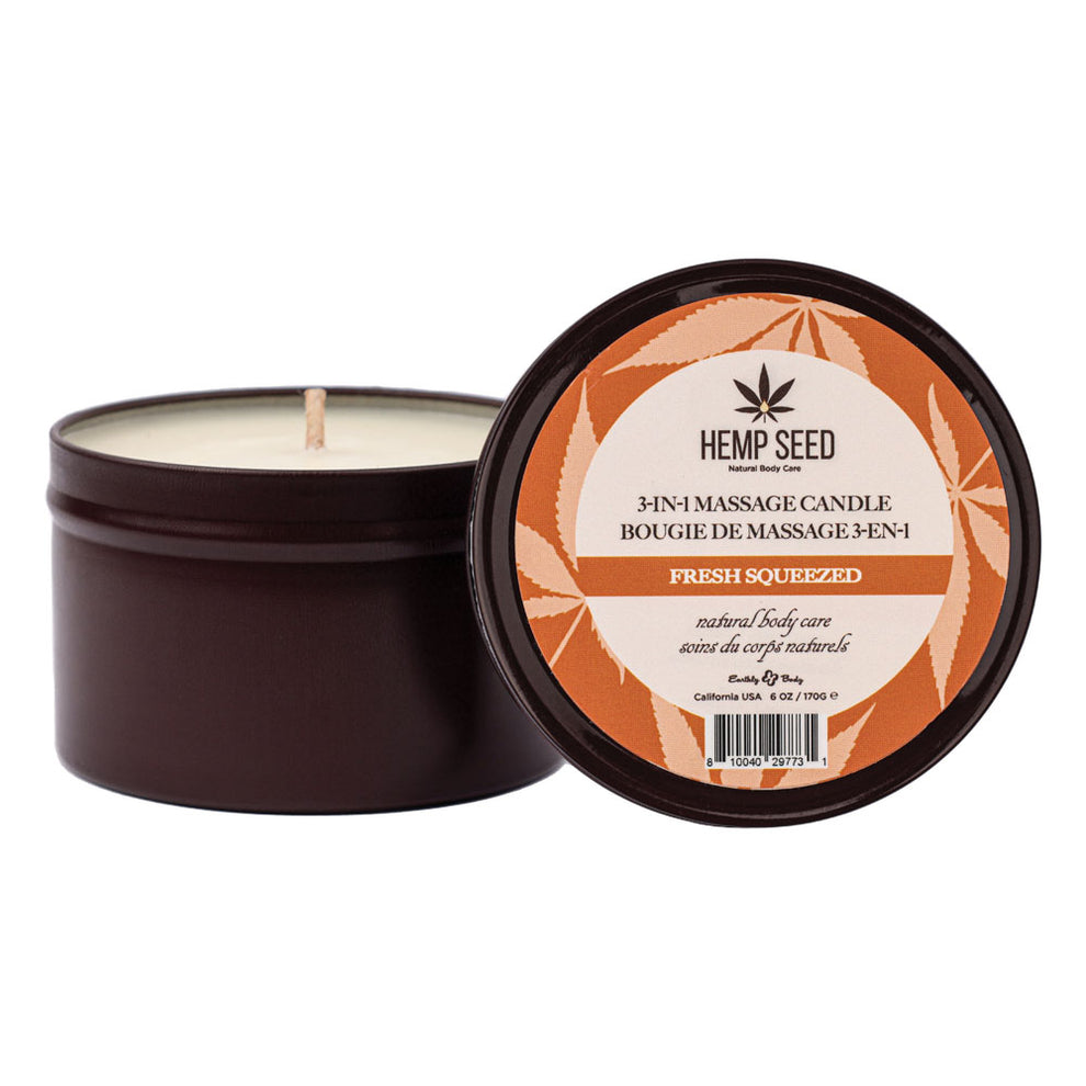 Hemp Seed 3-In-1 Massage Candle - Fresh Squeezed (Bitter Orange, Juicy ...