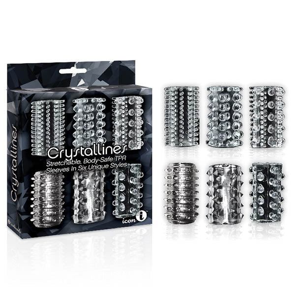 The 9's Crystalline TPR Cock Sleeves - Clear Penis Sleeves - Set of 6 ...