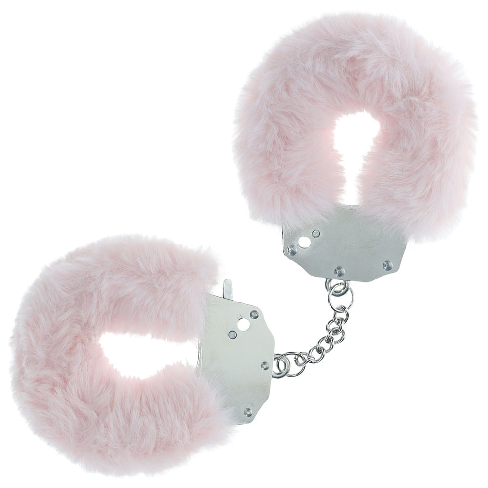 OUCH! Heavy-Duty Fluffy Cuffs - Powder Pink - Powder Pink Fluffy Restr ...