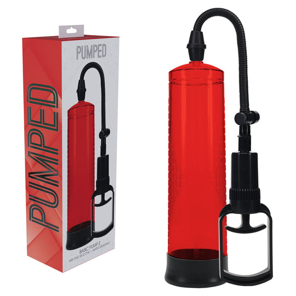 PUMPED Basic Pump 2 - Red - Red Penis Pump – SIMPLY EROTIX