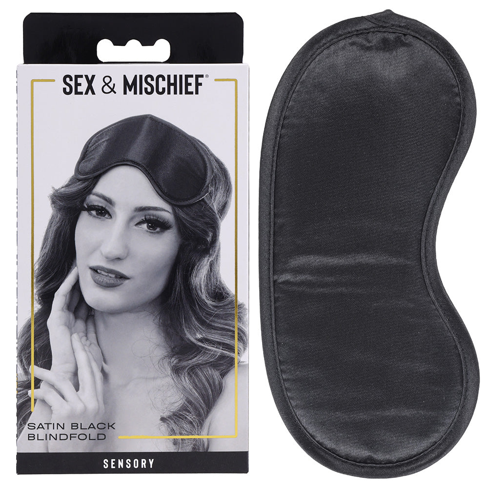 Sex & Mischief Satin Blindfold Black - Black Blindfold – SIMPLY EROTIX